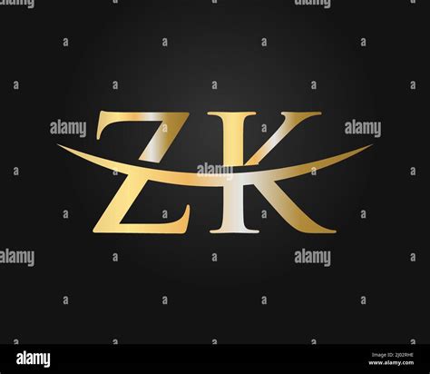 Letra Inicial Del Monograma Vector De Diseño Del Logotipo Zk Plantilla