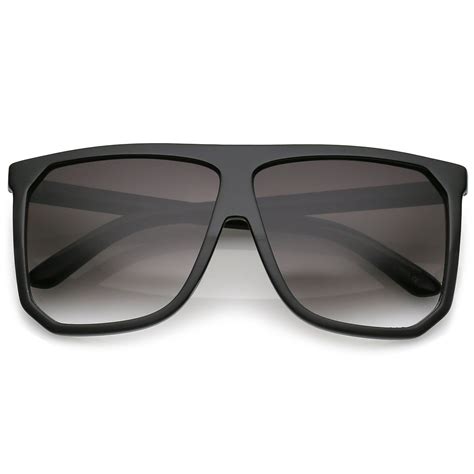 Oversize Two Toned Flat Top Sunglasses With Square Lens 62mm Flat Top