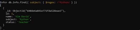 mongodb query with like example spark by {examples}
