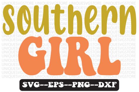 Southern Girl Groovy Retro Svg Design Graphic By Uniquesvgstore