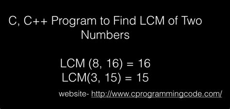 programming tutorials program to find lcm of two numbers c c code