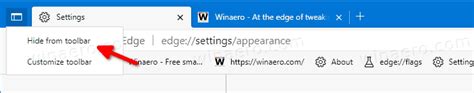 how to add or remove home button on toolbar in microsoft edge chromium