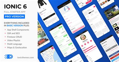 ionic 6 full starter app and pwa pro version