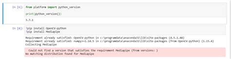unable to install mediapipe on jupyter notebook [python version 3 7 1