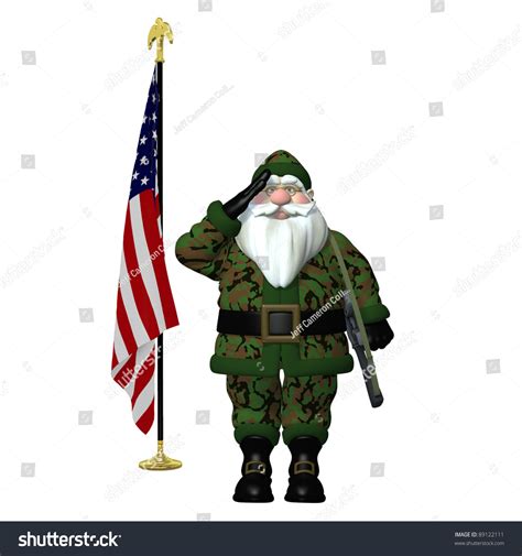 Military Santa Saluting Santa Next American 库存插图 89122111 Shutterstock