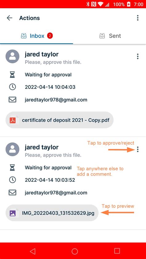 approving files in android filecloud docs server