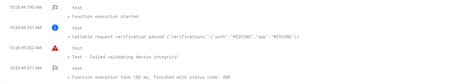 android firebase functions appcheck keeps failing my device stack