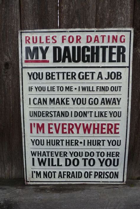 Rules For Dating My Daughter Funny Dad Shop Garage Vintage Embossed