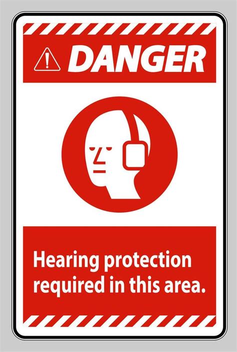 Danger Ppe Sign Hearing Protection Required In This Area With Symbol