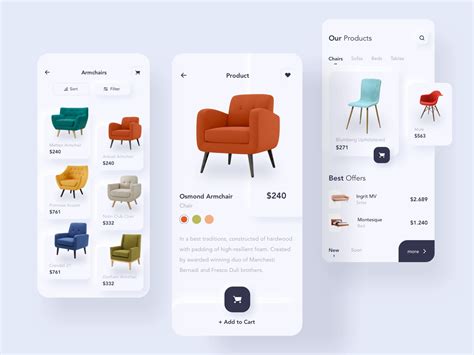 online furniture shop app ui made in jetpack compose