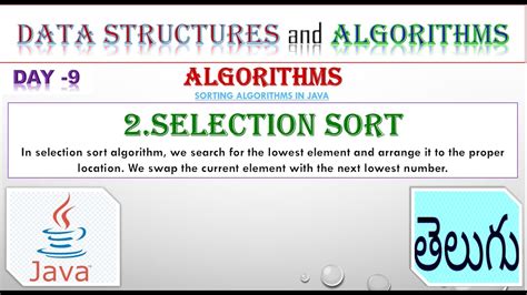 dsa selection sort algorithm programs [ day 9 ] datastructures