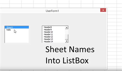 how to grab all excel sheet names into listbox grab column headers