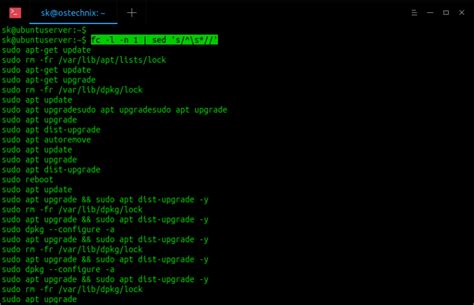 how to display bash history without line numbers ostechnix