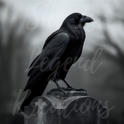 Haunting Gothic Raven Art Print 1 Digital Download Edgar Allen Poe