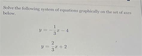 [answered] Solve The Following System Of Equations Graphically On