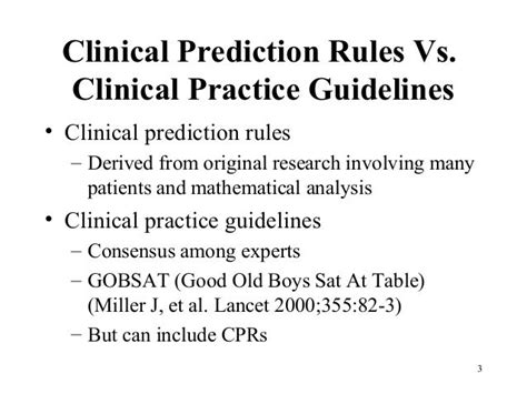 Clinical Prediction Rules