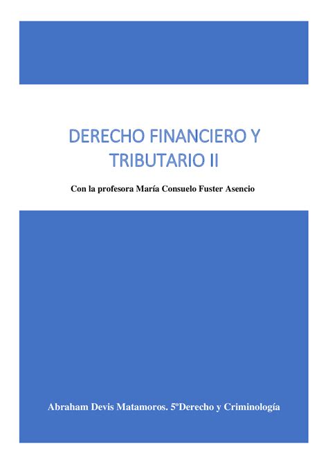 Derecho Financiero Y Tributario Docsity
