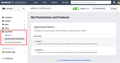how to request manage pages and publish pages permissions in facebook
