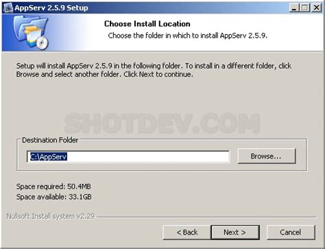 install php apache mysql with appserv shotdev