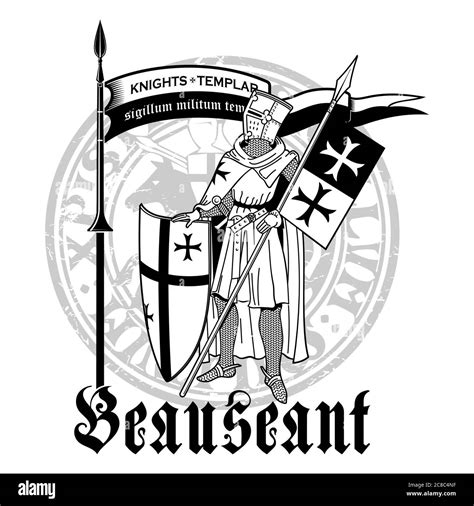 Templar Knight Seal Stock Vector Images Alamy