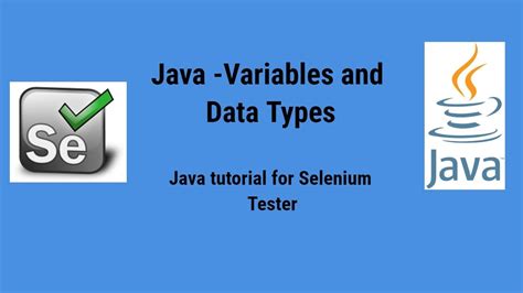 java variables and data types java tutorial for selenium youtube