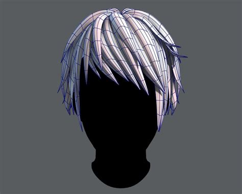 3d Hair Style For Man Typeb V02 3d Model 12 3ds Dae Fbx Ma Max