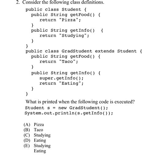 solved 2 consider the following class definitions publi