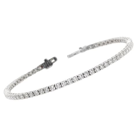 Tresorra 18k White Gold Diamond 4 72 Carat Tw Tennis Bracelet For Sale