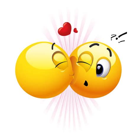 Vector Design Of A Kissing Emoticons — Stock Vector © Yayayoyo 4588715