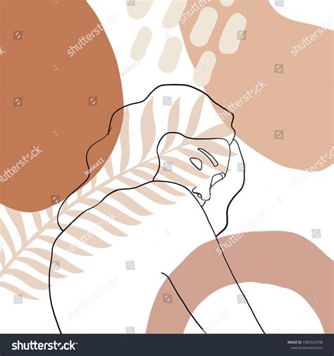 Continuous Line Drawing Woman Face Fashion 库存矢量图（免版税）1589320708