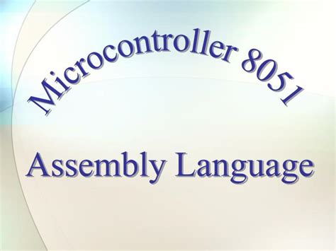ppt microcontroller 8051 assembly language powerpoint presentation