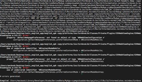 angular error while running ionic cordova build ios