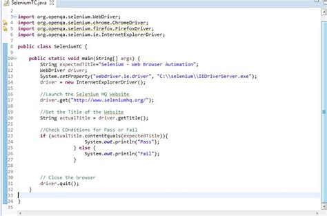 first selenium script with browser launch and verifying