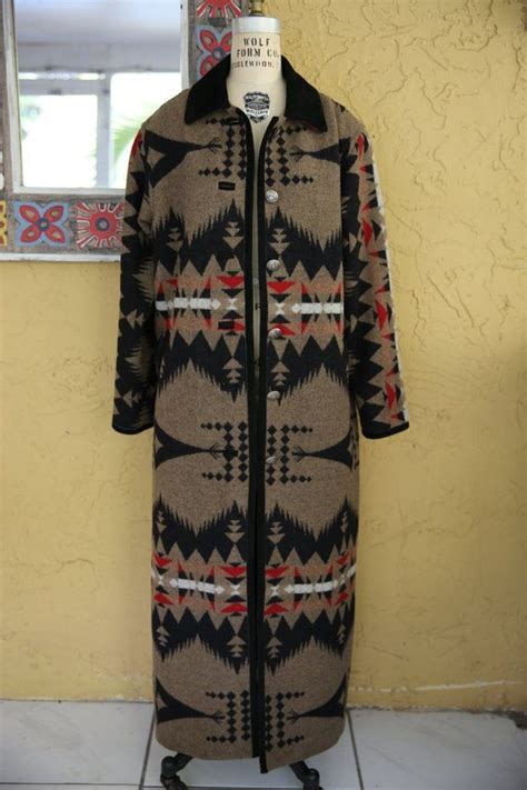 Vintage Pendleton Blanket Coat Jacket Duster Aztec Etsy ブランケットコート