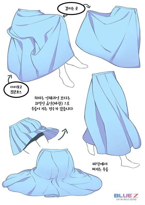 1분강좌 열다섯번째 [치마 주름] 3편 입니다 인체드로잉 1분강좌 옷주름드로잉 옷주름그리기 치마주름 블루젯