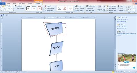 insert flow chart in word
