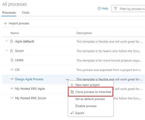 moving from hosted xml process to inherited process