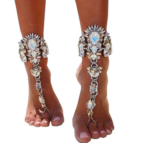 Summer Female Sexy Leg Chain Boho Crystal Anklet 140629