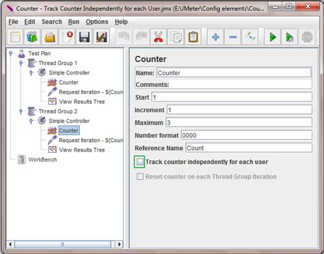 jmeter counter track counter independently for each user