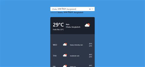 a simple weather app using vuejs and tailwind css