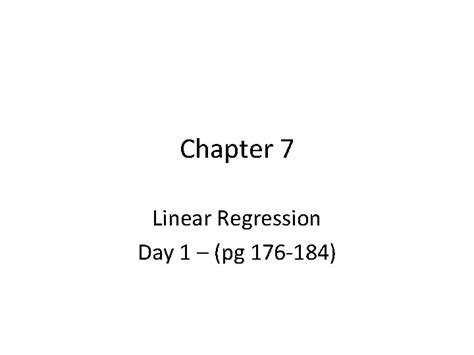Chapter 7 Linear Regression Day 1 Pg 176