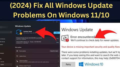 2024 Fix Fix All Windows Update Problems On Windows 11 And 10