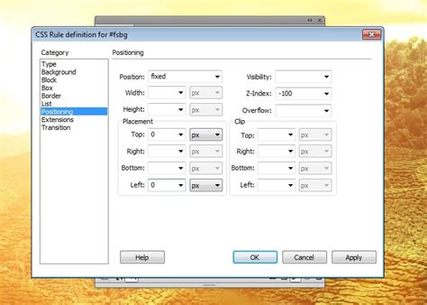 css and css3 full screen background image dreamweaver cs6