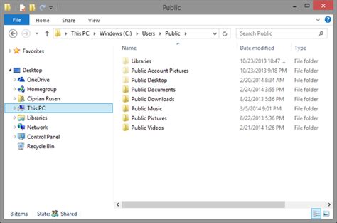 windows networking sharing with others using the public folder