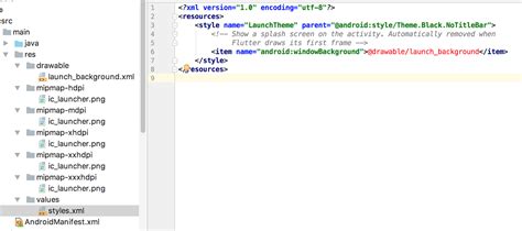 where is the androidmanifest xml file in a flutter project android