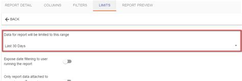 report limits integrify 7