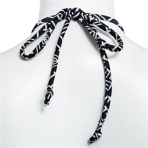 White M Halter High Neck Geometrical Print Boho Bikini Set