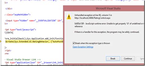 dotnet galaxy 0x800a138f javascript runtime error