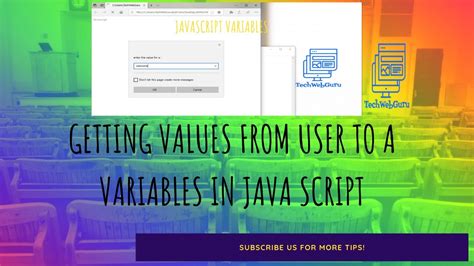 getting values from user to a variables in javascript ~ tutorial for