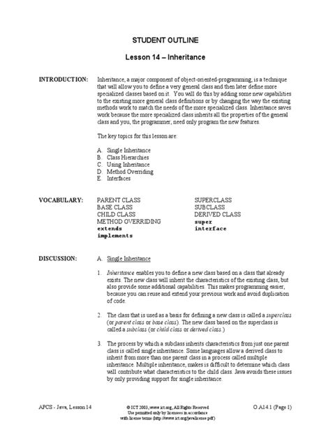lesson 14 inheritance object oriented programming